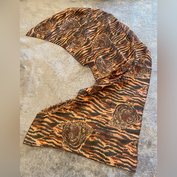 Vintage | Accessories | Vintage Tiger Print Sheer Scarf | Poshmark